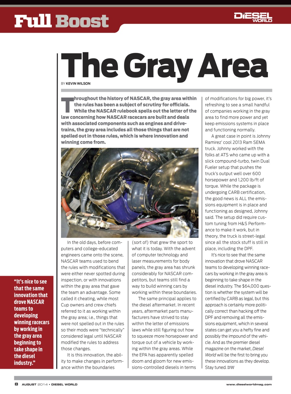 Diesel World Magazine - August 2014 Back Issue