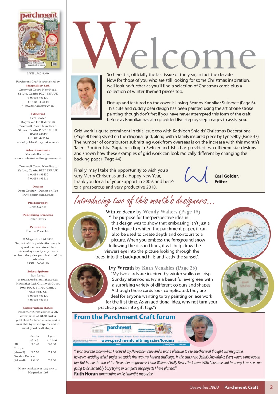 Parchment Craft Magazine - December 2009 Back Issue