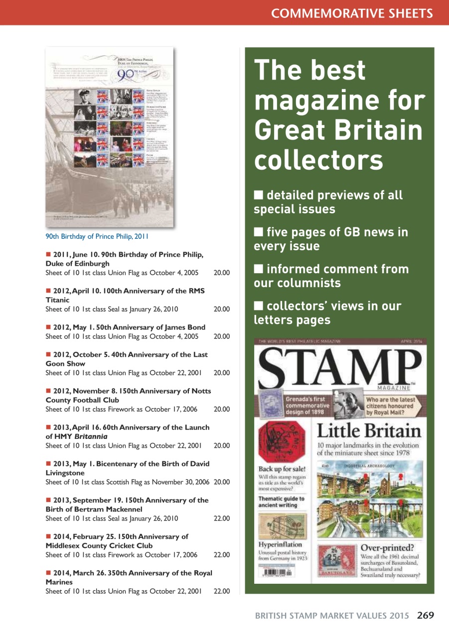 Stamp Magazine - British Stamp Market Values 2015 Special Issue