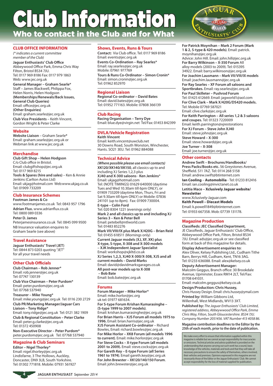 Jaguar Enthusiast Magazine - Vol.30 No.9 Sir Nick Scheele, a tribute ...