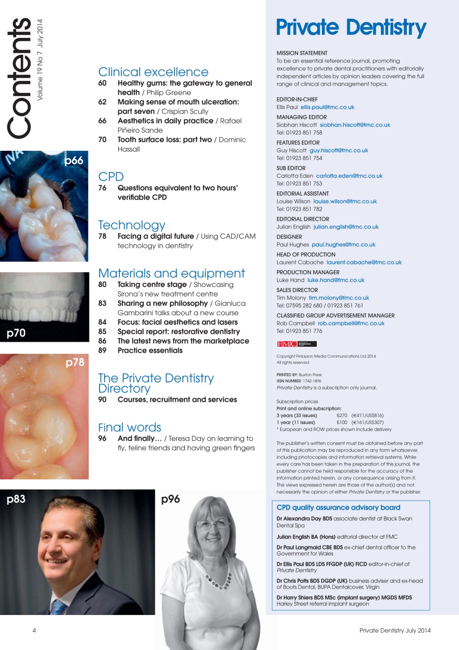 Private Dentistry Magazine - July 2014 vol 19 no 7 Back Issue