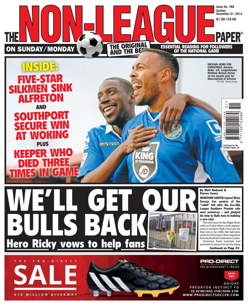 The Non-League Football Paper Magazine - 21st December 2014 Back Issue
