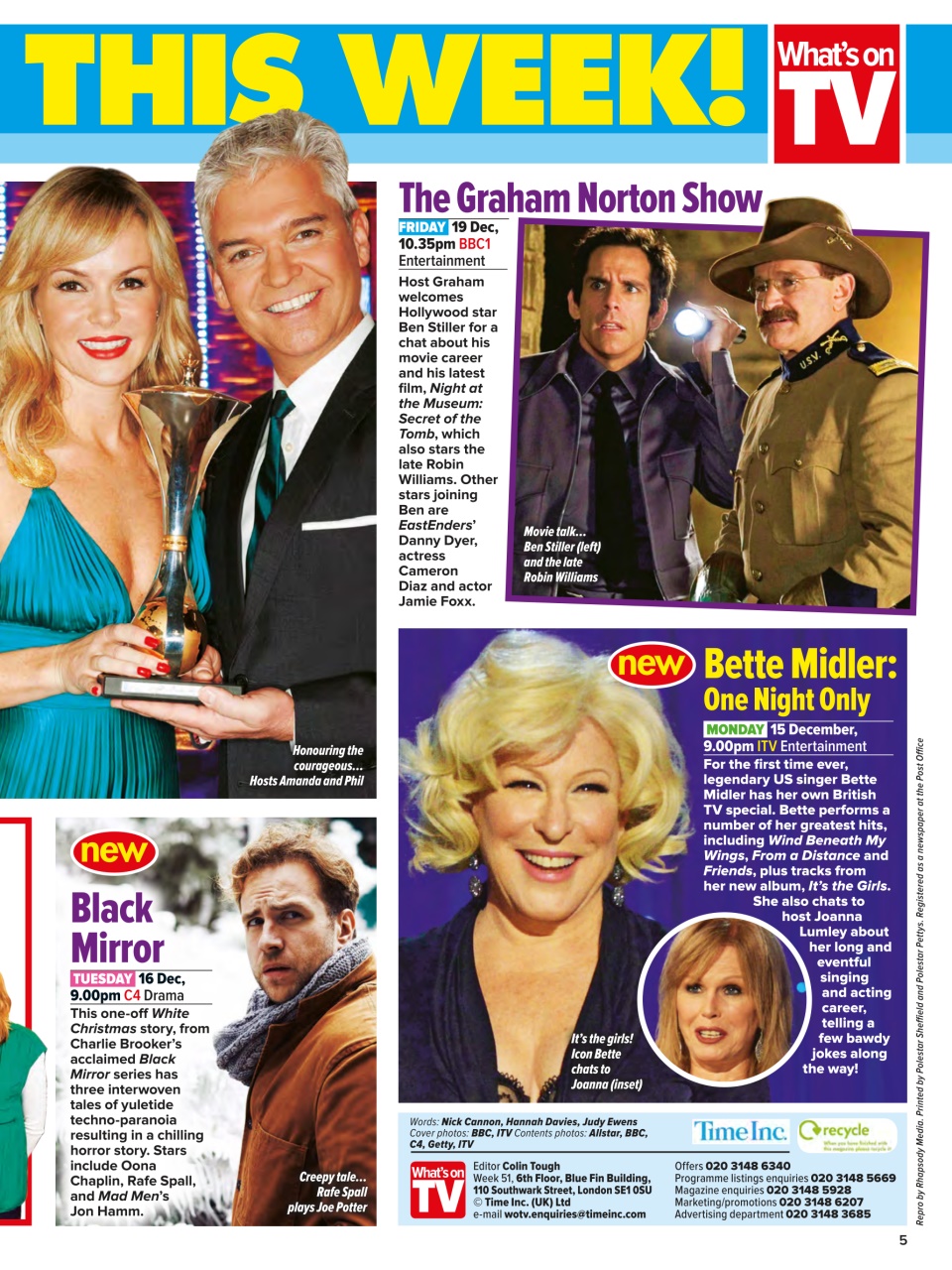 What's on TV Magazine - 13th December 2014 Back Issue