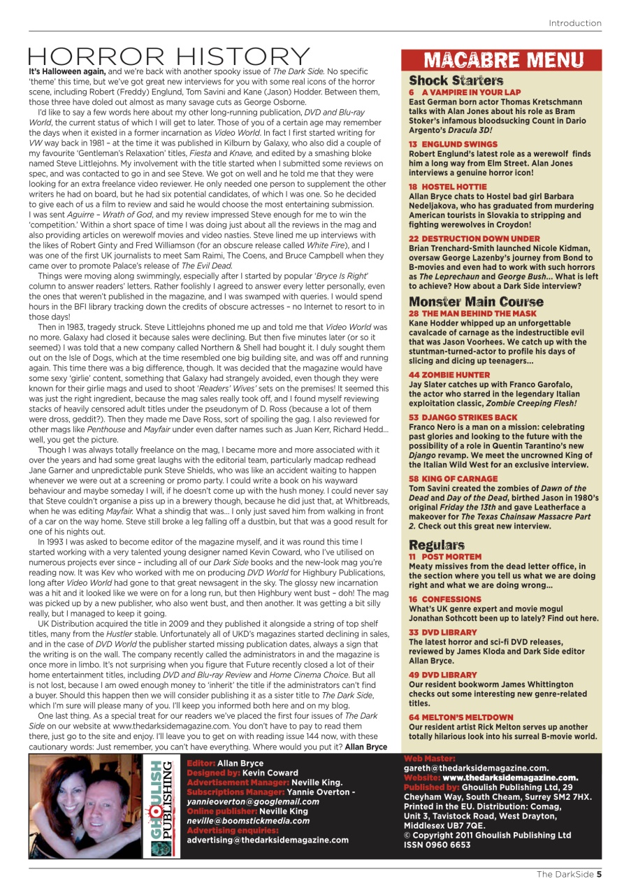 The Darkside Magazine - Issue 144: The Halloween Issue Back Issue