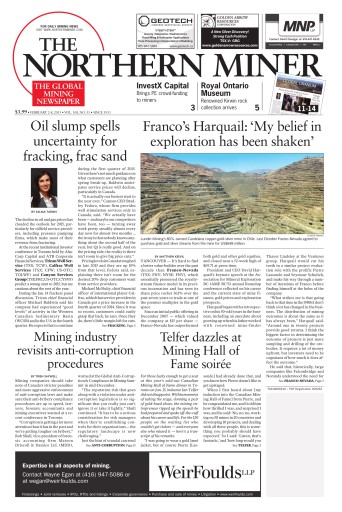 The Northern Miner Magazine - Vol. 100 No. 51 Back Issue