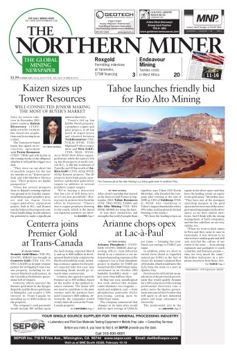 The Northern Miner Magazine - Vol. 101 No. 1 Back Issue