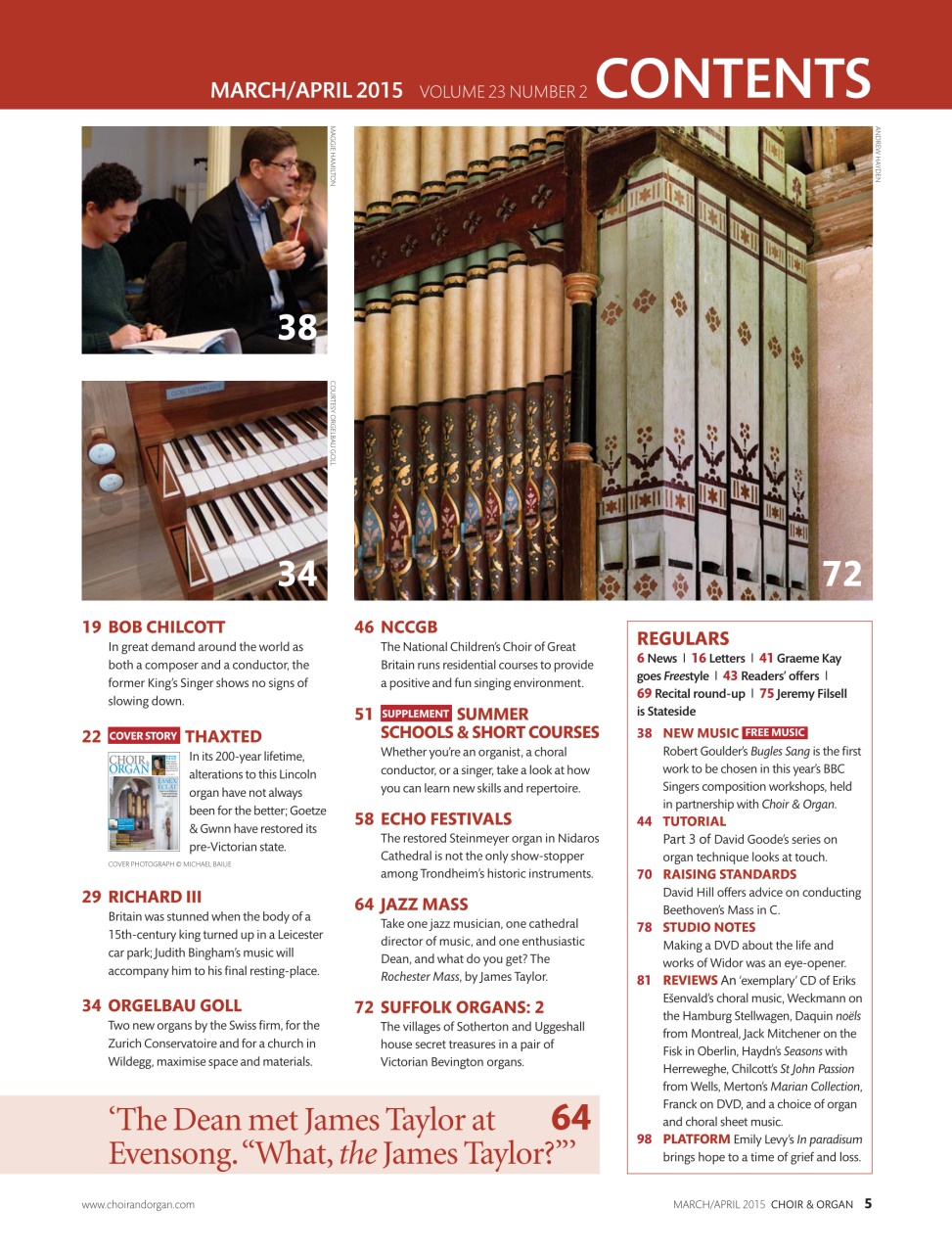 Choir & Organ Magazine - March - April 2015 Back Issue