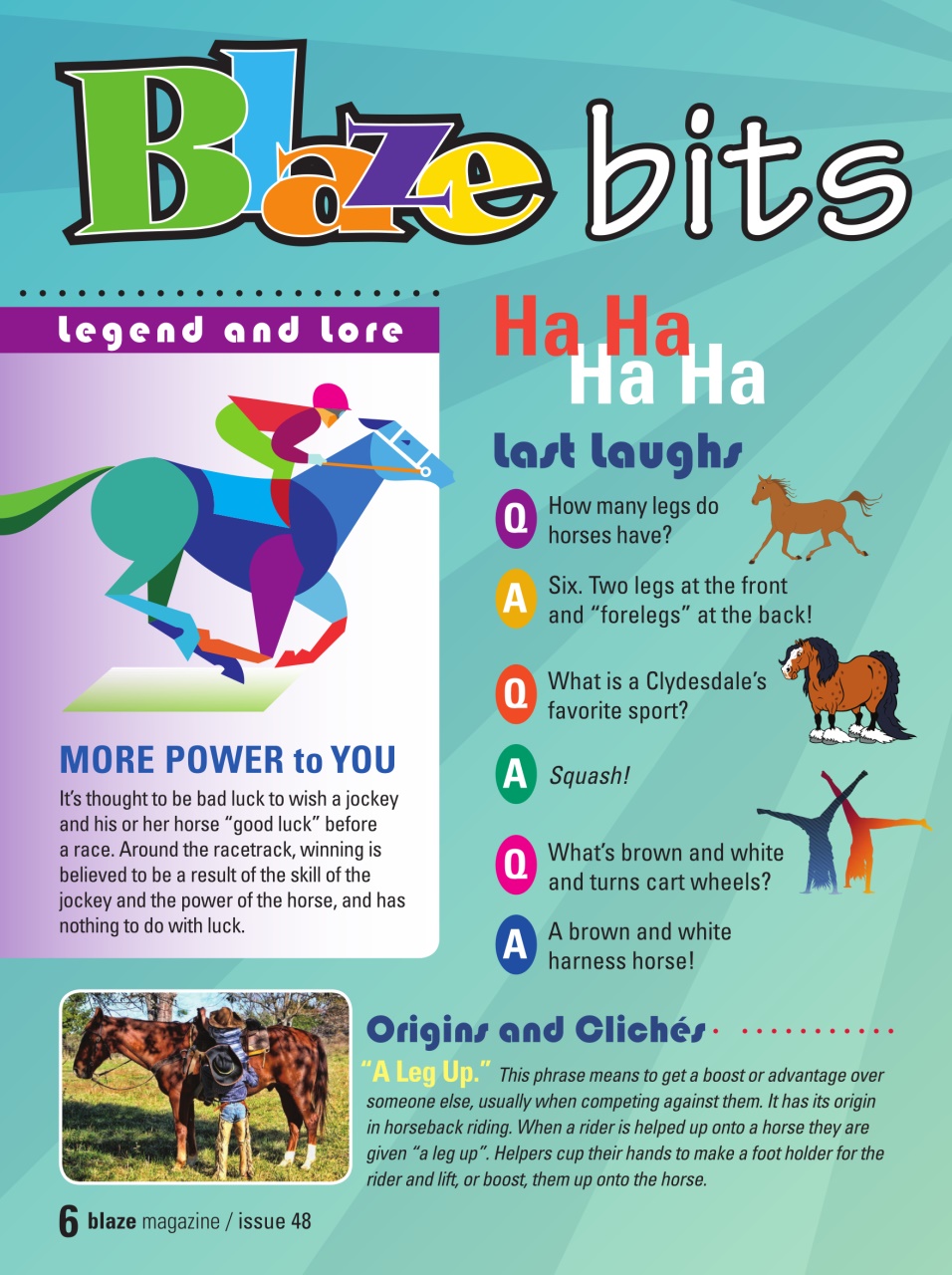 Blaze Magazine For Horse Crazy Kids - Issue No. 48 Spring 2015 Back Issue