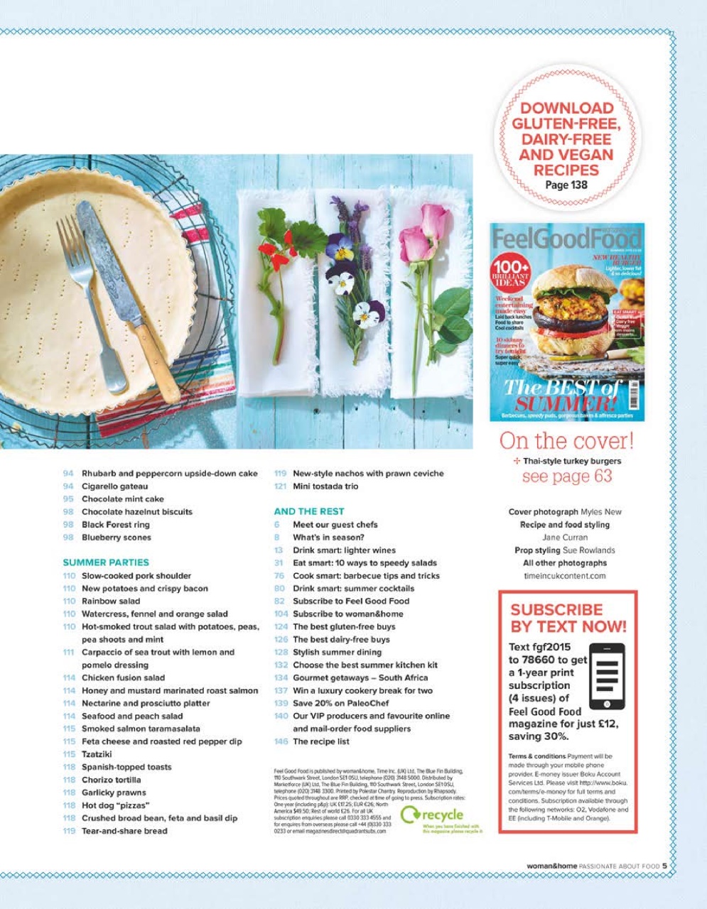Woman And Home Feel Good Food Magazine Summer 2015 Back Issue
